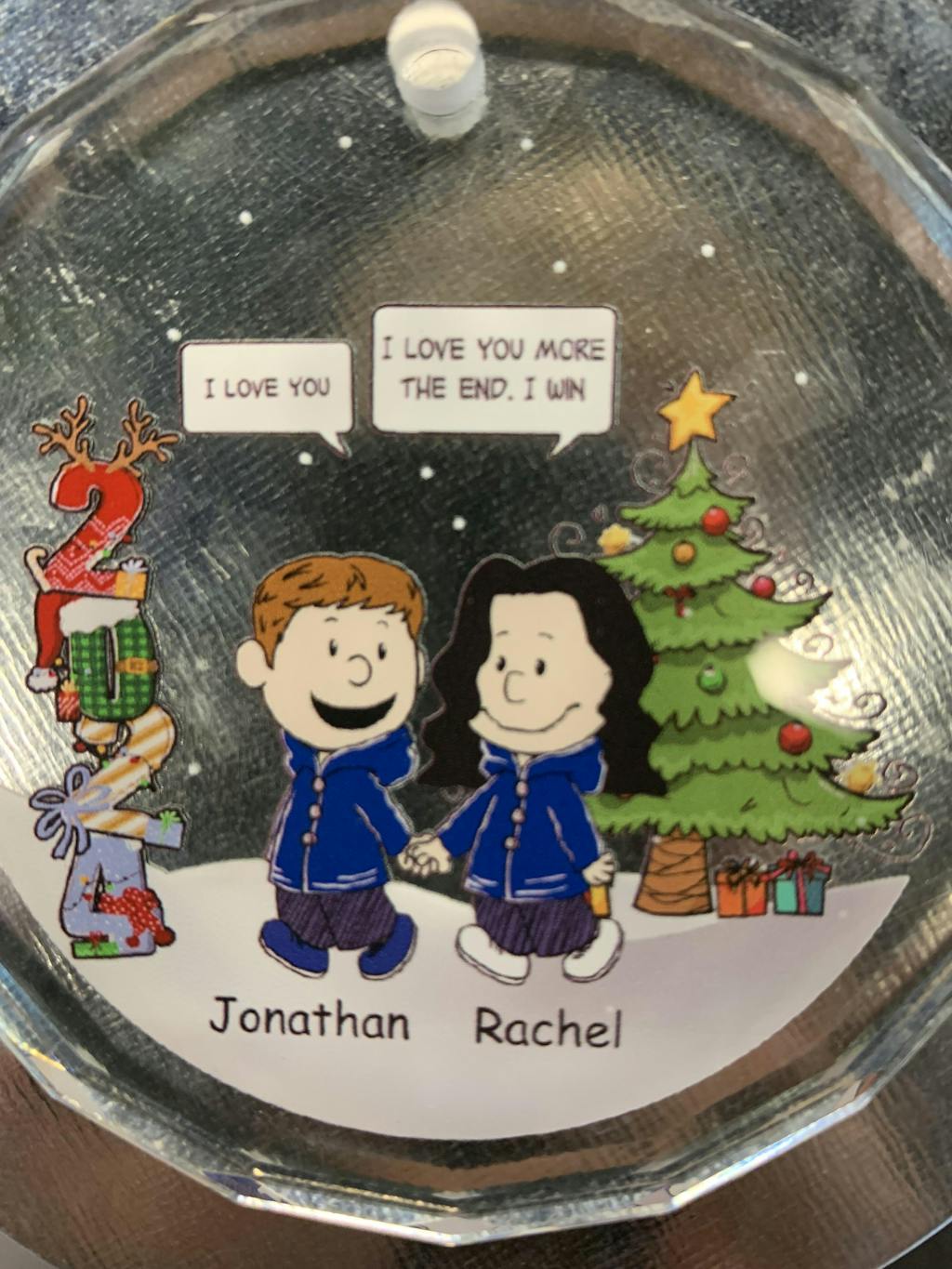 PT Couple Peanuts Walk Together on Sunset Lighthouse - Window Hanging ...