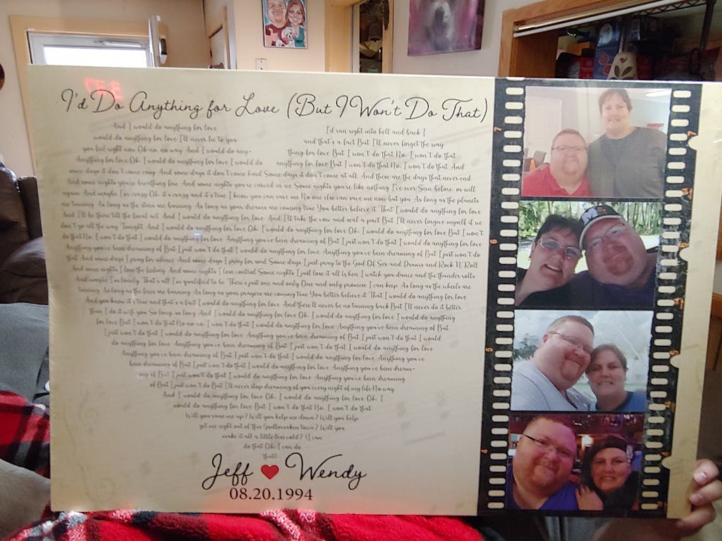 Heart Shaped Photo Collages | Custom Song Lyrics Wall Art