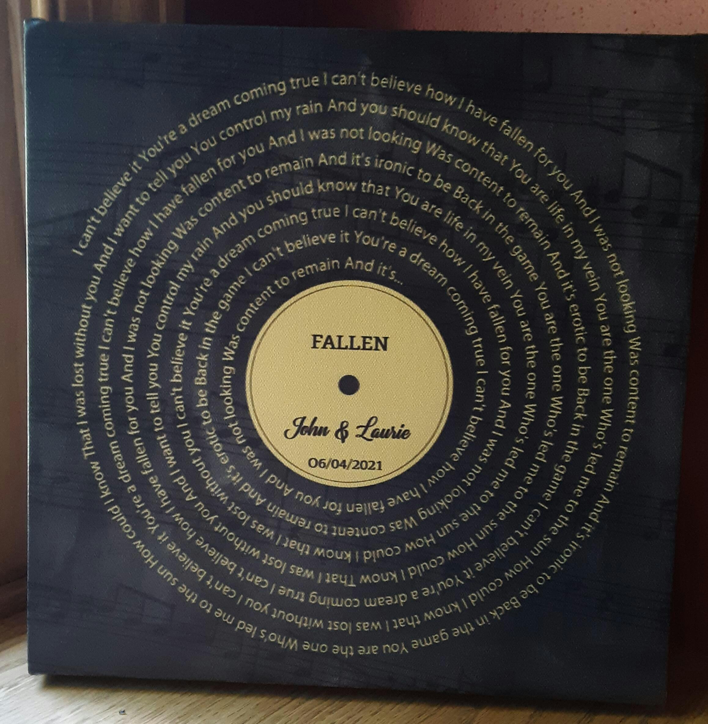 Vinyl On Canvas Wall Art | Custom Lyrics - Square - Ready to Hang