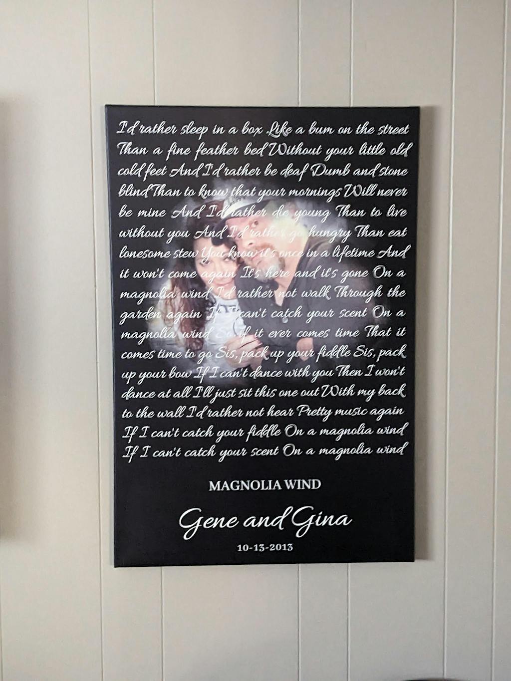 Custom Song Lyrics, Vinyl Record Art, Upload Photo, Customizable Song