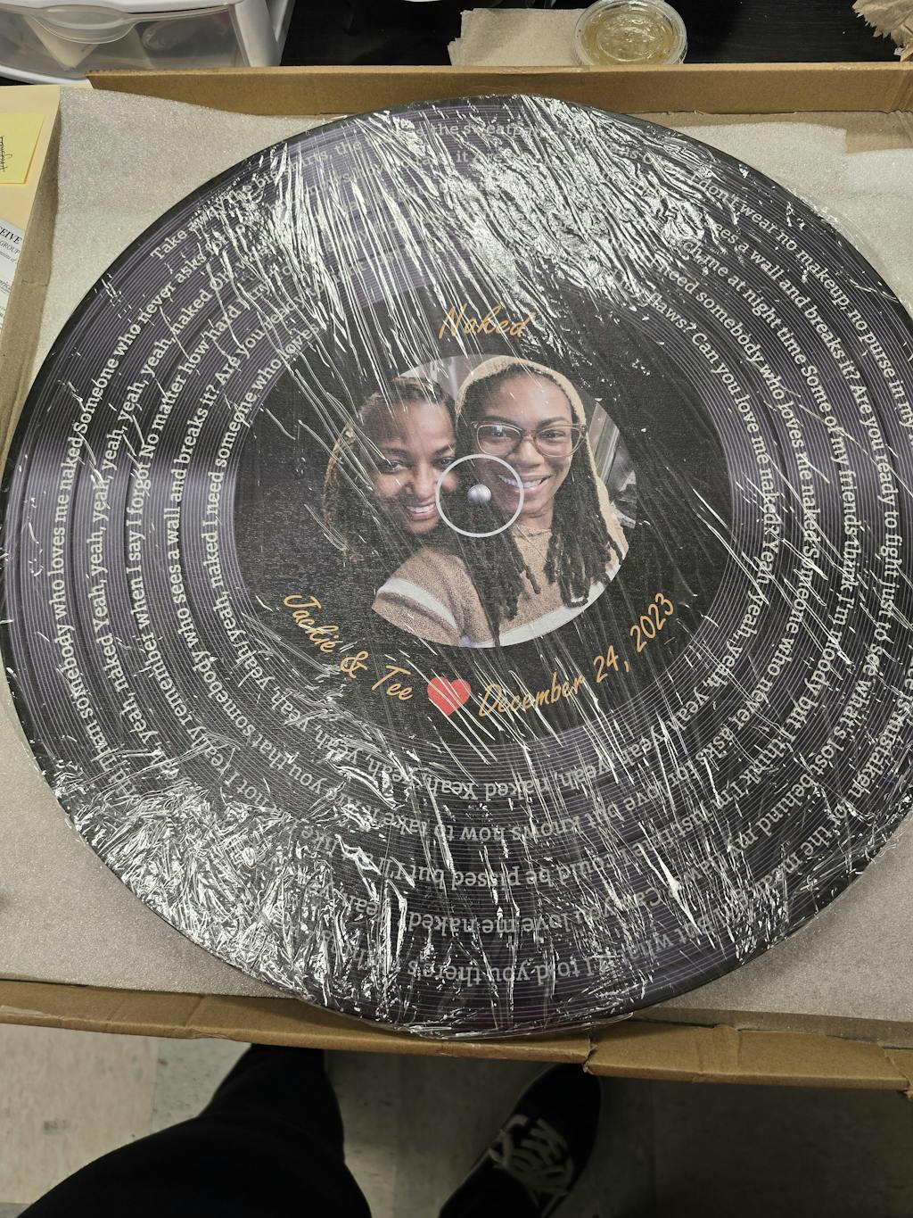 Custom Song Lyrics, Vinyl Record Art, Upload Photo, Customizable Song