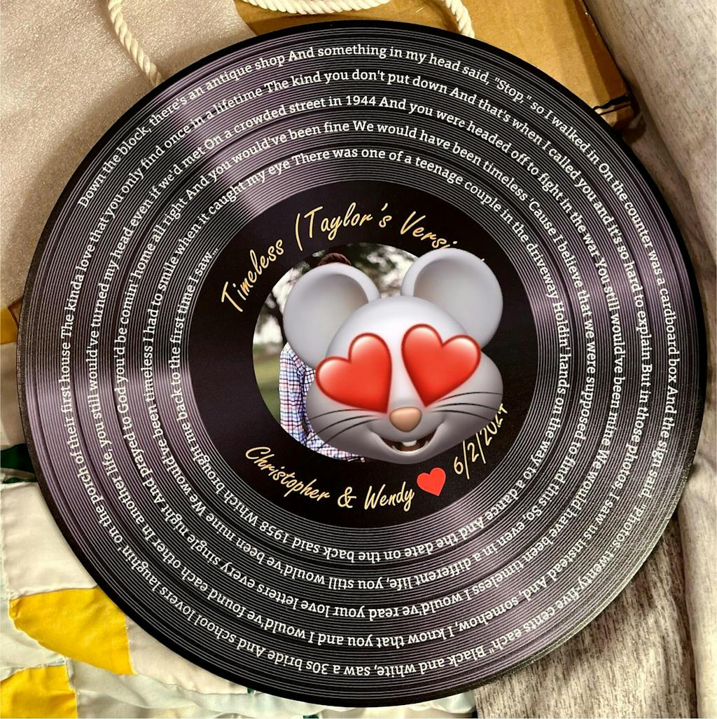 Custom Song Lyrics, Vinyl Record Art, Upload Photo, Customizable Song