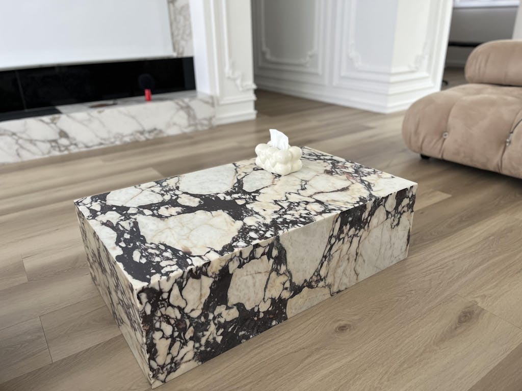 Fanstonefurniture | Natural Marble Rectangle Plinth Coffee Table ...