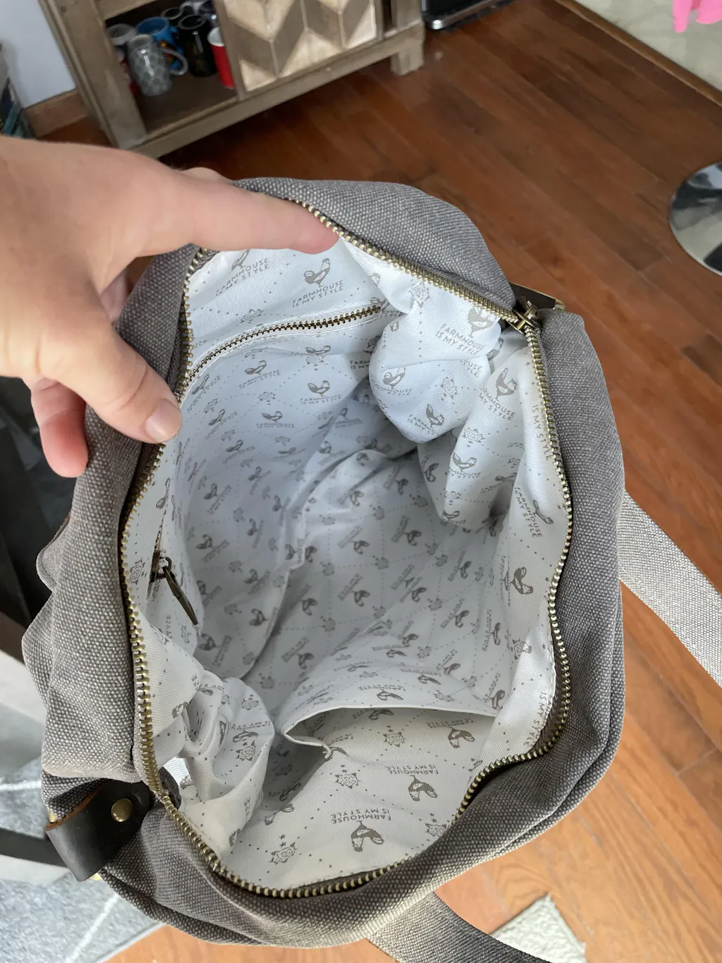 Silver / Gray Farmhouse Satchel Crossbody Bag / Purse - Farmhouse Is My ...