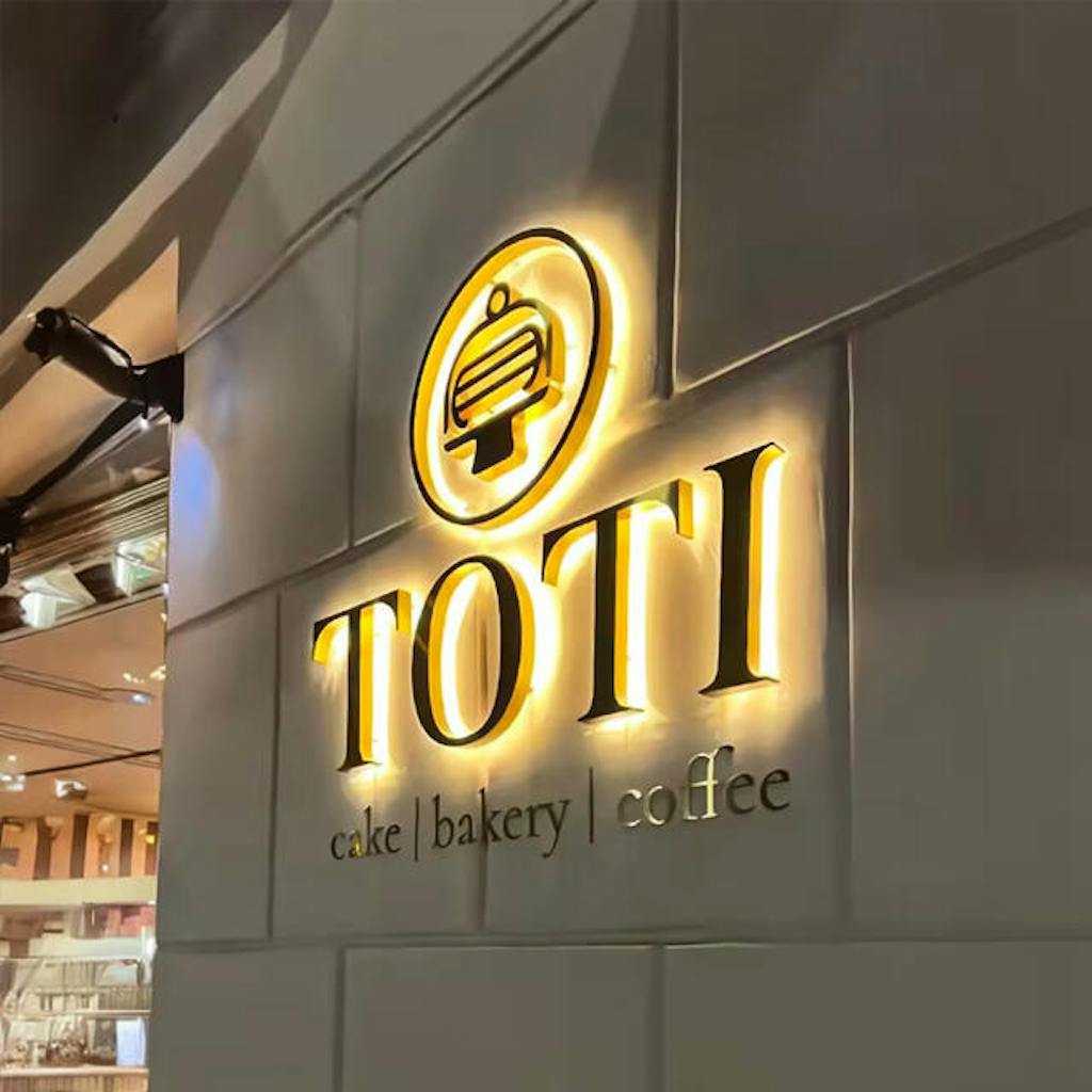 Custom 3D Metal Backlit Sign, Stainless Steel Logo Sign Gold Black Let