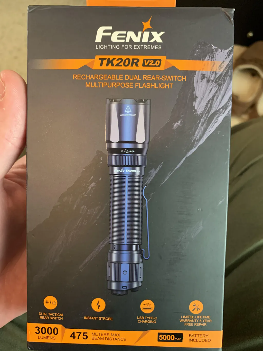 Fenix TK20R V2.0 Rechargeable Tac Flashlight - Fenix Lighting - Fenix ...