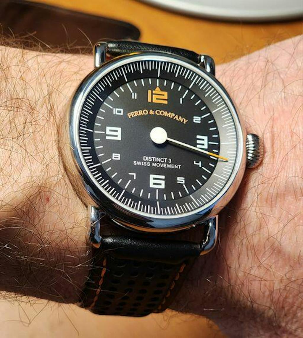 Ferro Watches Distinct 3 Vintage Style One Hand Race Watch Petrol ...
