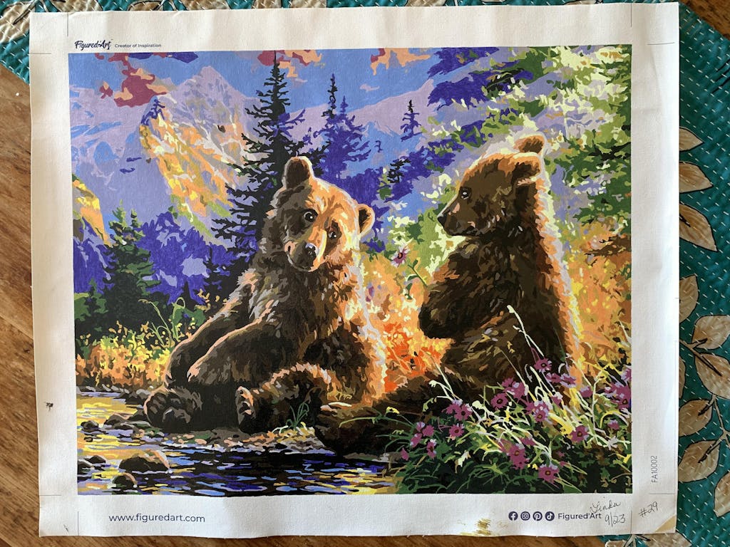 Paint by numbers - Sitting Bears – Figured'Art