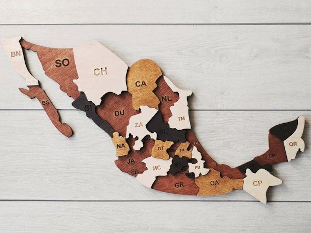Mexico Wooden Map Svg File For Laser Cut