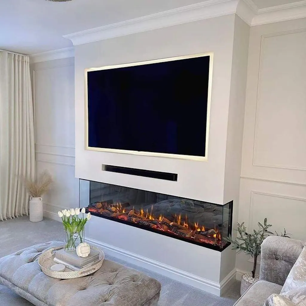 Realistic Flame Econovex E1800 72 Inch 3 Sided Panoramic Electric Fire ...