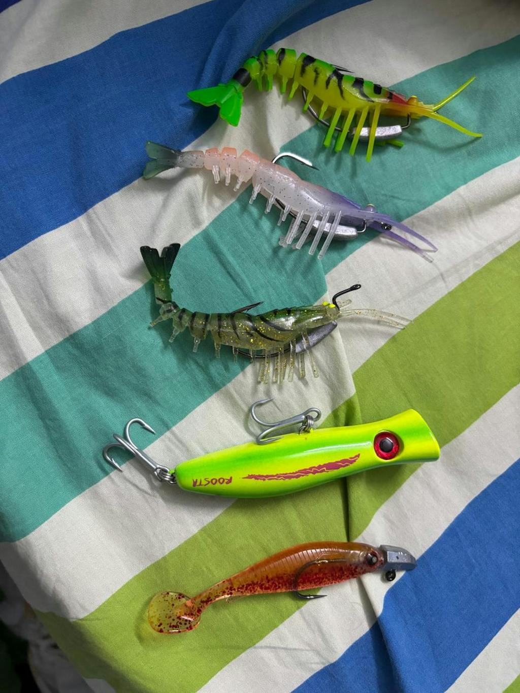 Gfin Crazy Shrimp Soft Plastic Baits With Jig Head | 5 Inch