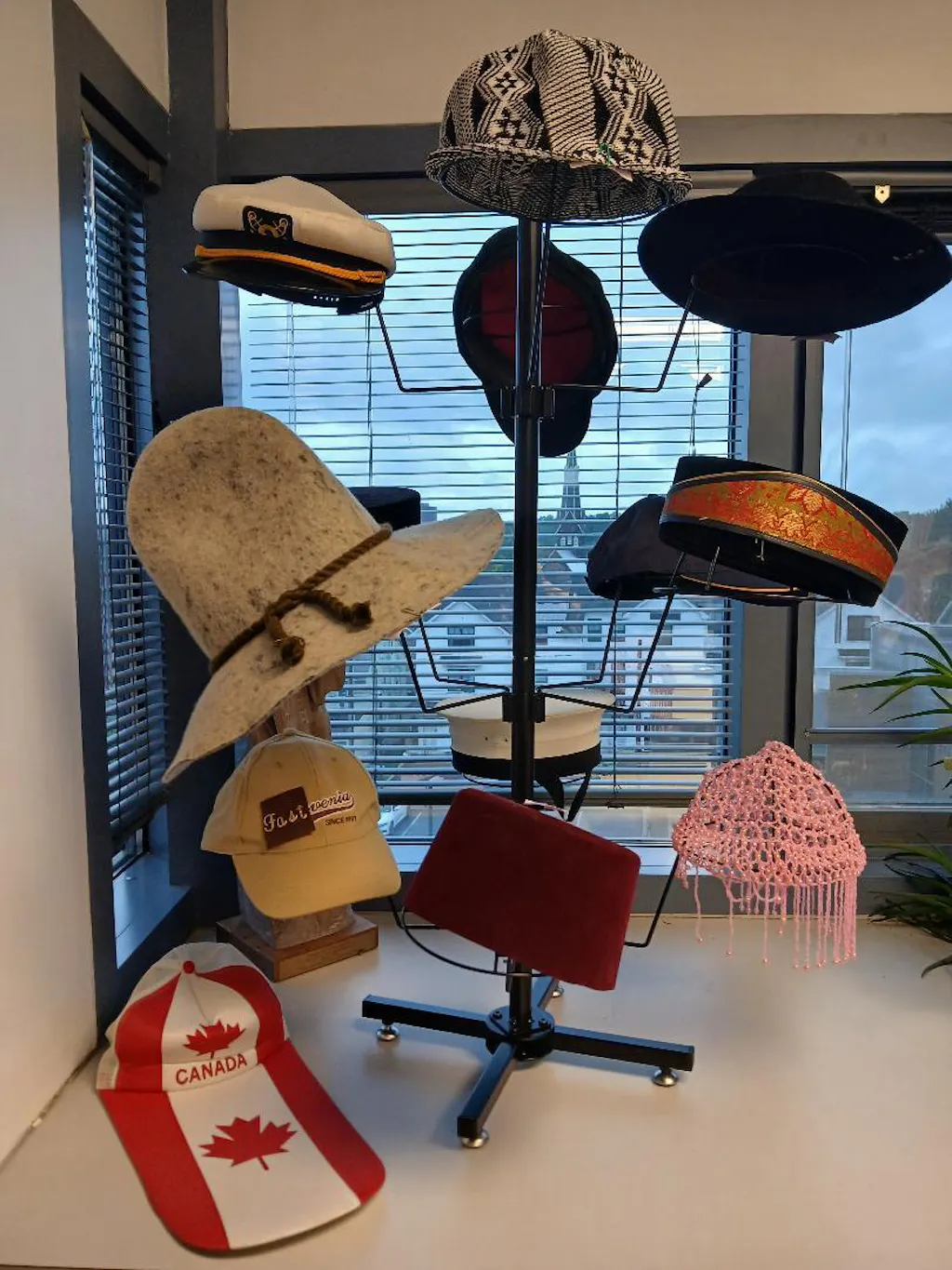 Countertop Hat Rack Headwear Wig Cap Display Tabletop Stand 24x24x37 ...
