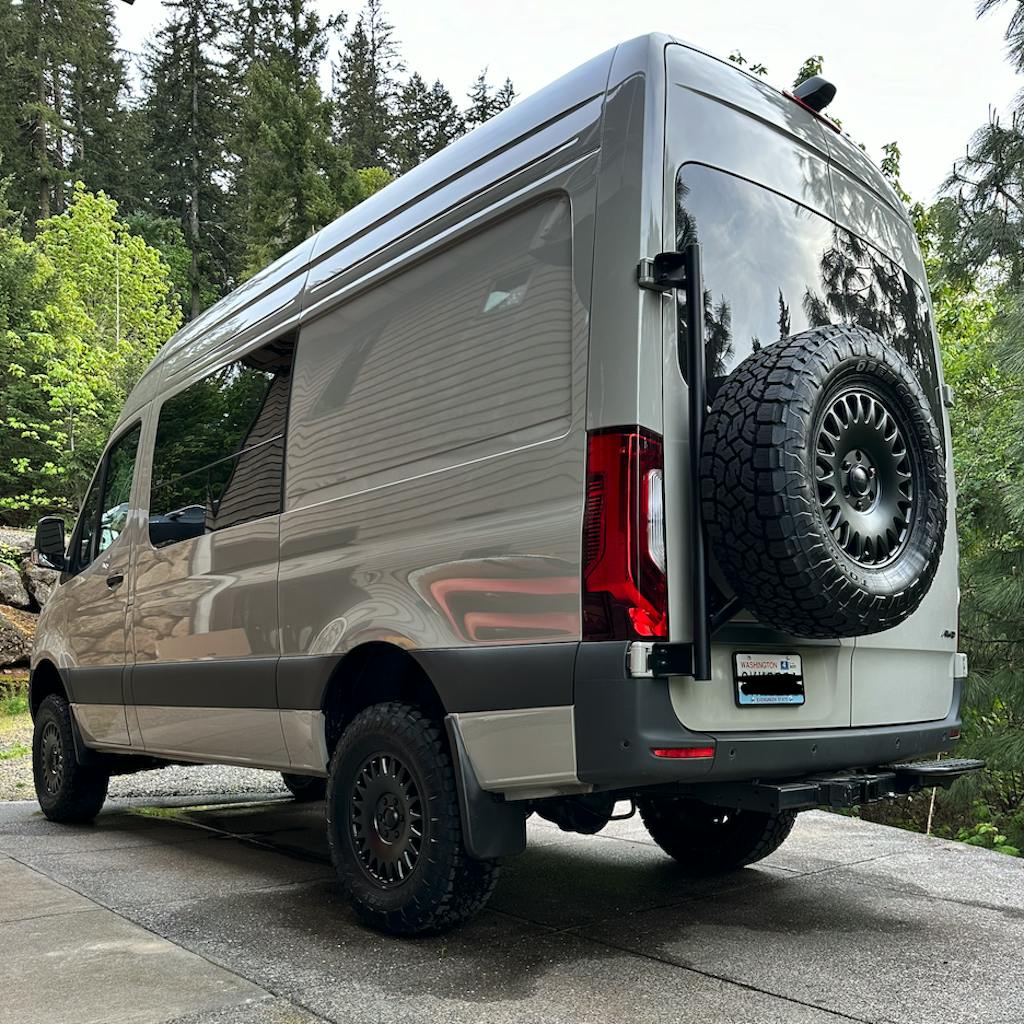 Sprinter Van Rear Tire Carrier | Flatline Van Co.