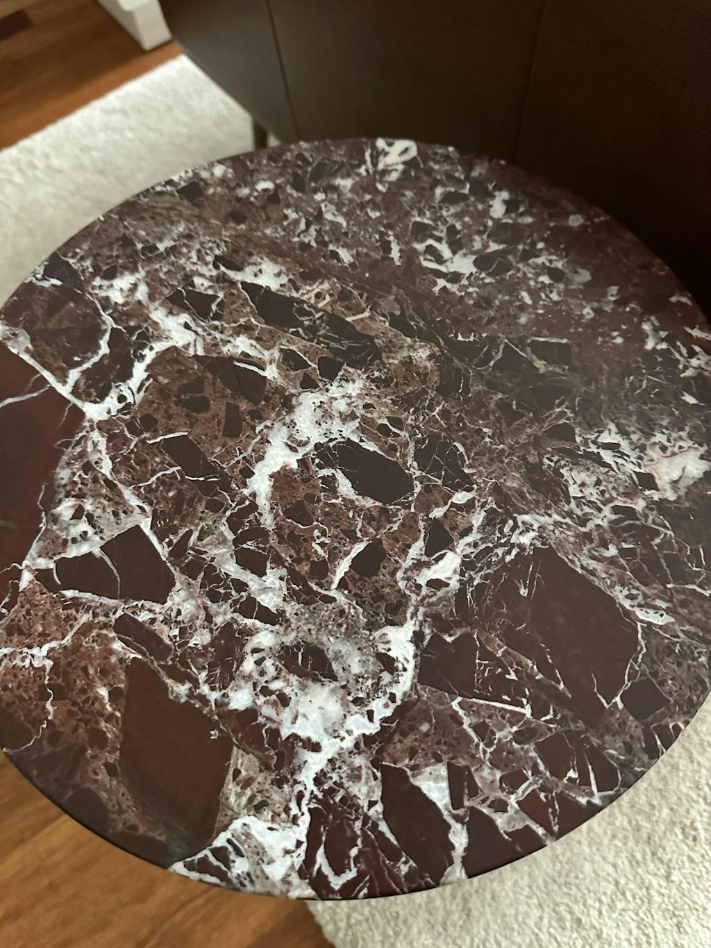 Franca Small Round Marble Side Table - Calacatta Viola | Fleur Studios