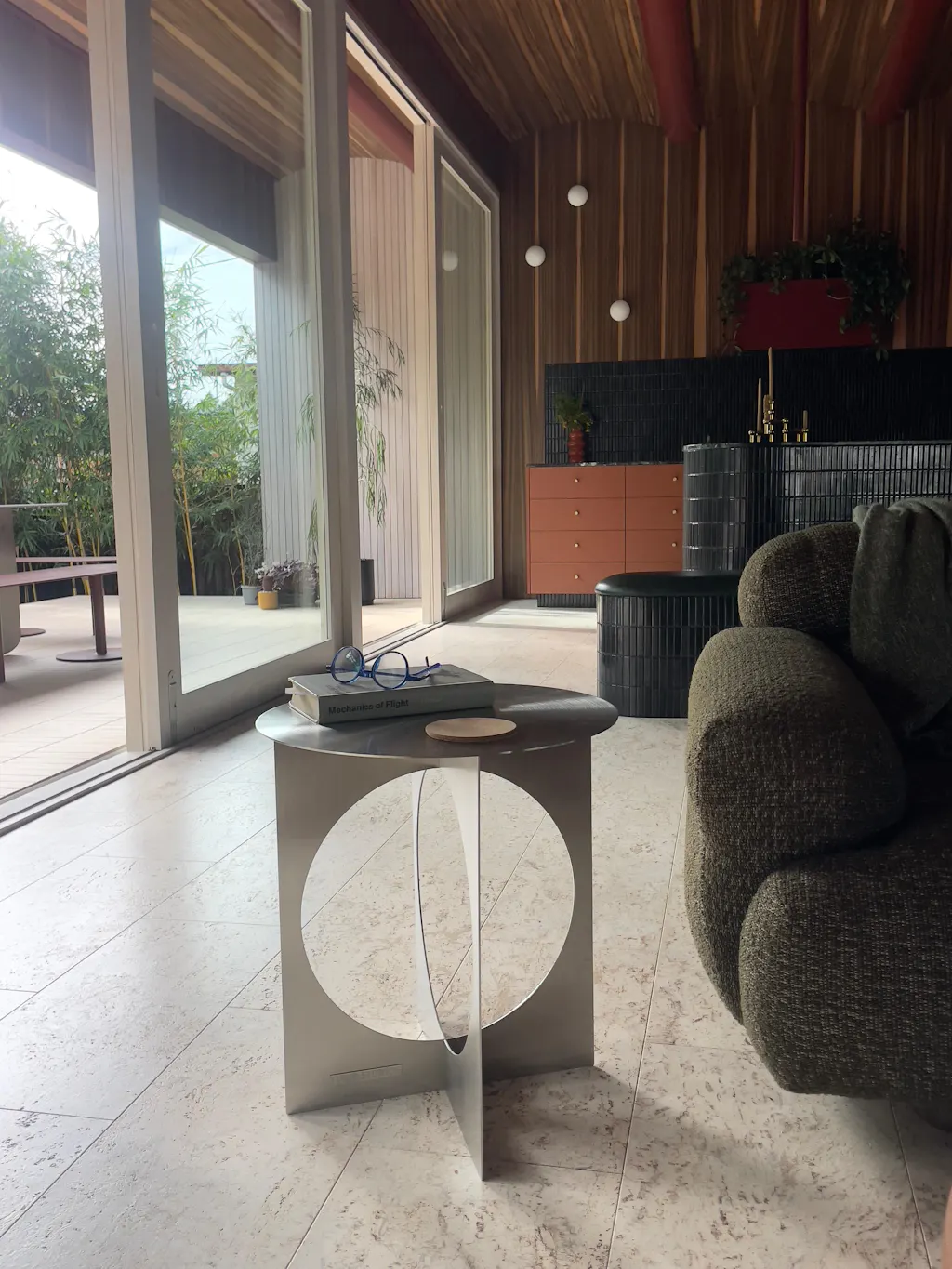 Palermo Brushed Stainless Steel Side Table - Fleur Studios