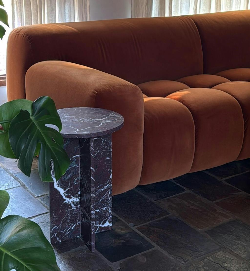 Franca Small Round Marble Side Table - Calacatta Viola | Fleur Studios