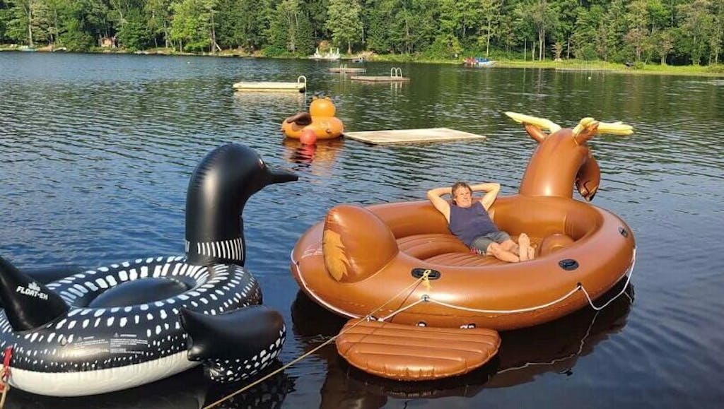 The Party Moose - Adult Inflatable Island Lake Float | Swimming Pool ...