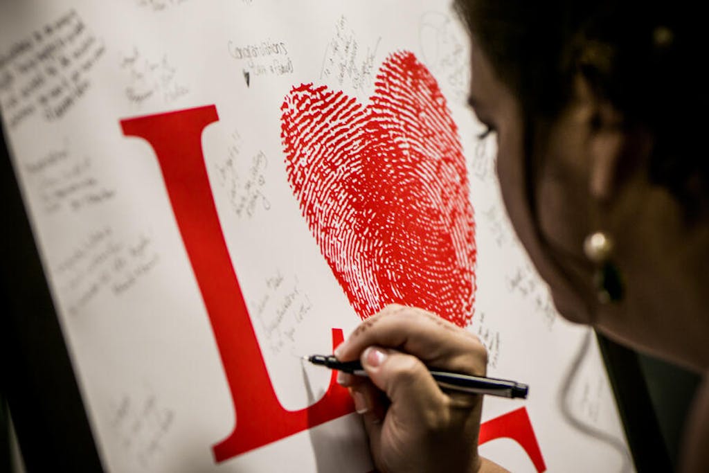 Capture the Love on Your Big Day with a LOVE Fingerprint Wedding Guest ...