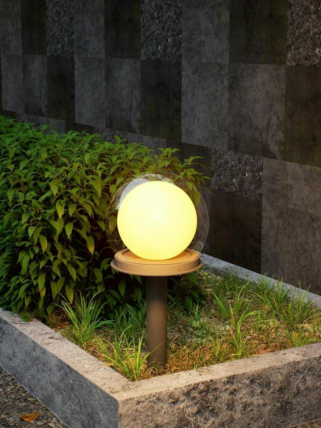 Waterproof Modern Moon Bubble Post Light Pillar Lamp Double Layer Moon ...