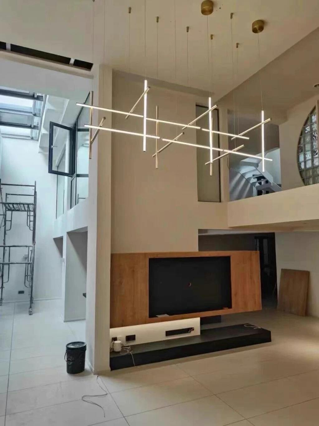 Modern Minimalist Geometric Space Lines Light Pendant Lights Creative ...