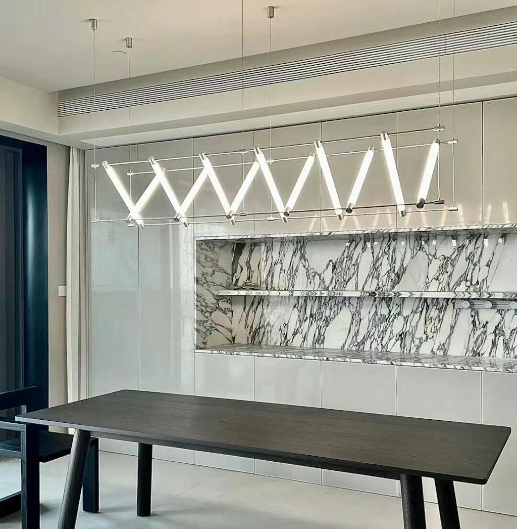 Modern Minimalist X Glass Long Strip LED Light Combination Bar Fishbone ...