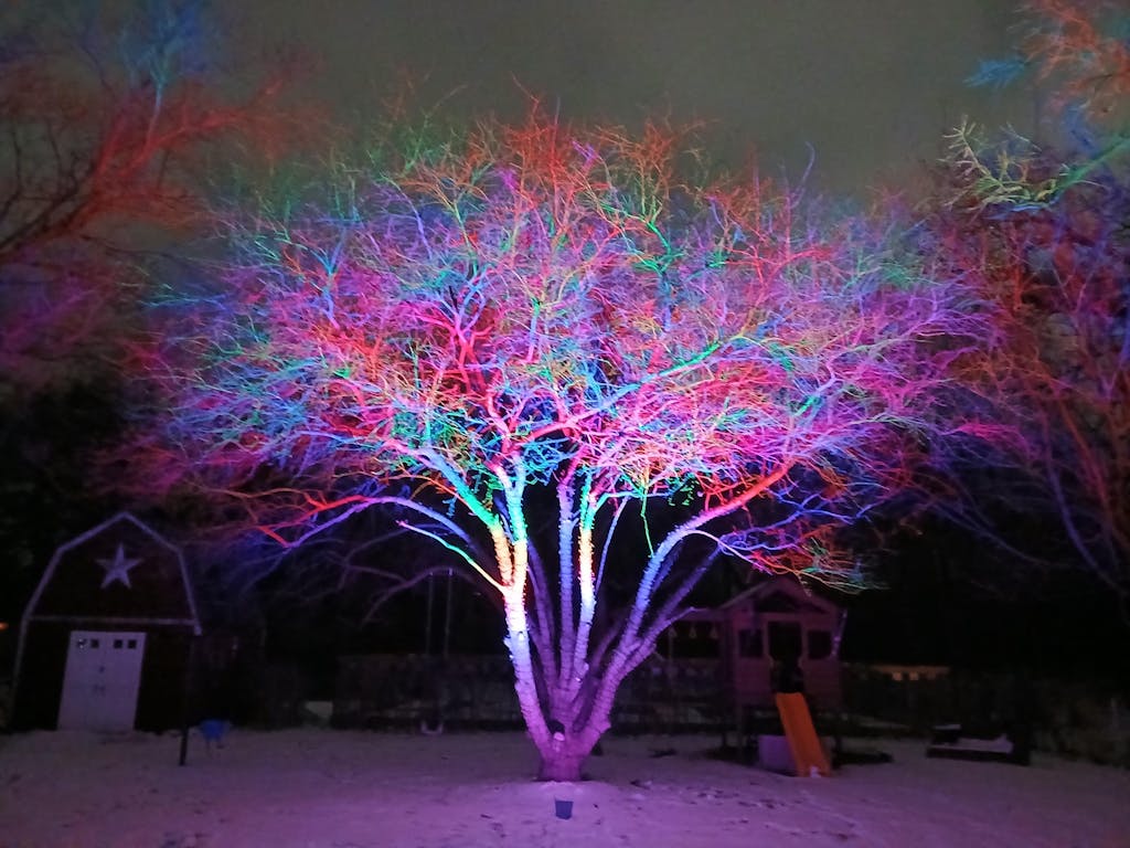 Outdoor Modern Waterproof RGB Rainbow LED Spot Light Landscape Tree ...