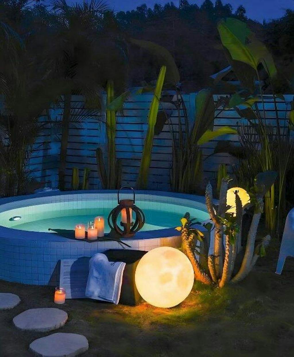 Waterproof Solar Modern Moon Planet Ball Lights Garden Landscape ...