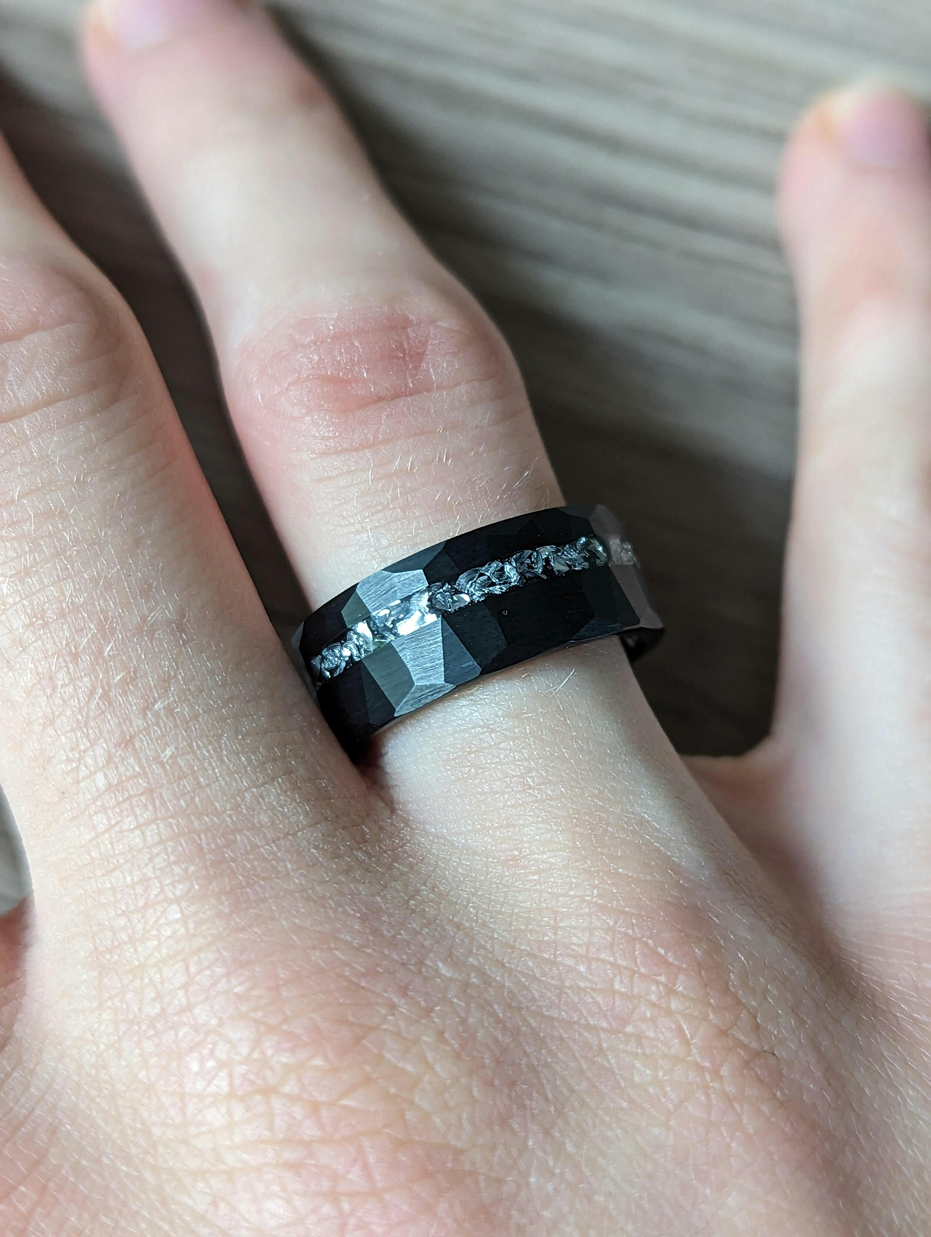 The Shuttle | Tungsten Meteorite Wedding Band | Forge & Lumber – Forge ...