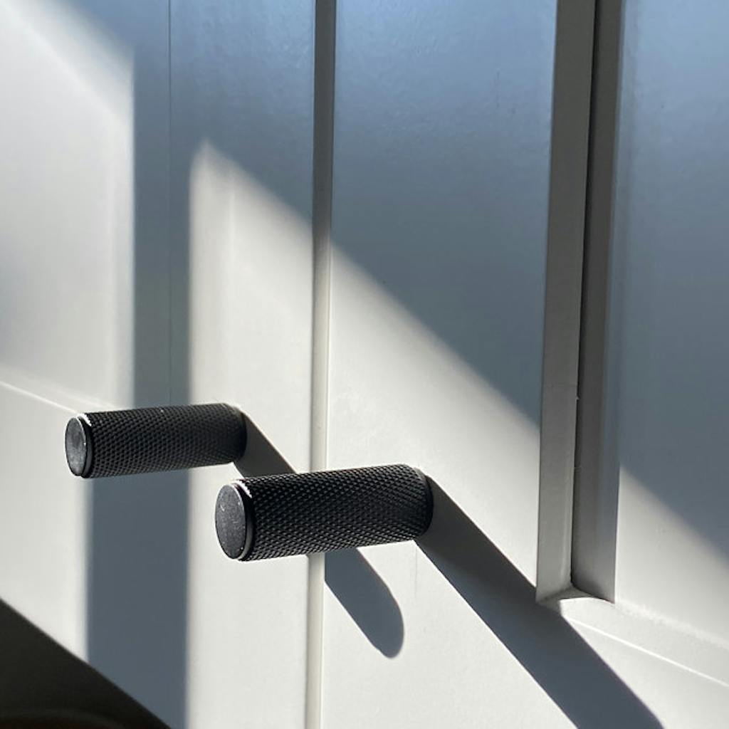 Knurled Matte Black Solid "Texture" Drawer Pulls and Knobs – Forge ...