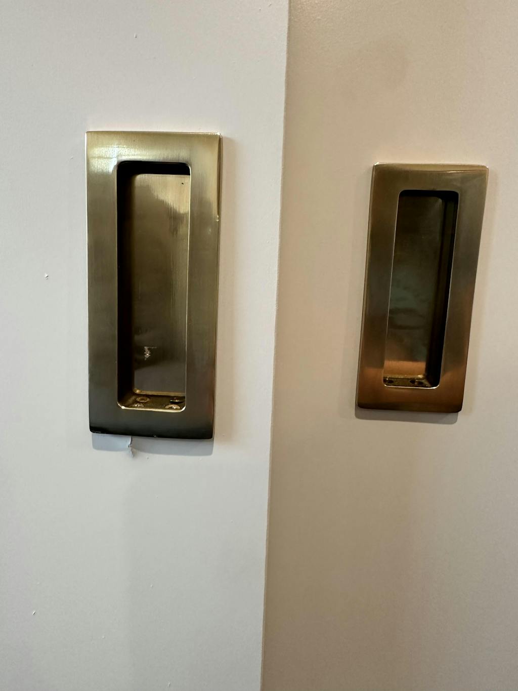 Modern Rectangular Flush Solid Recess Door Pull in French Brass – Forge ...