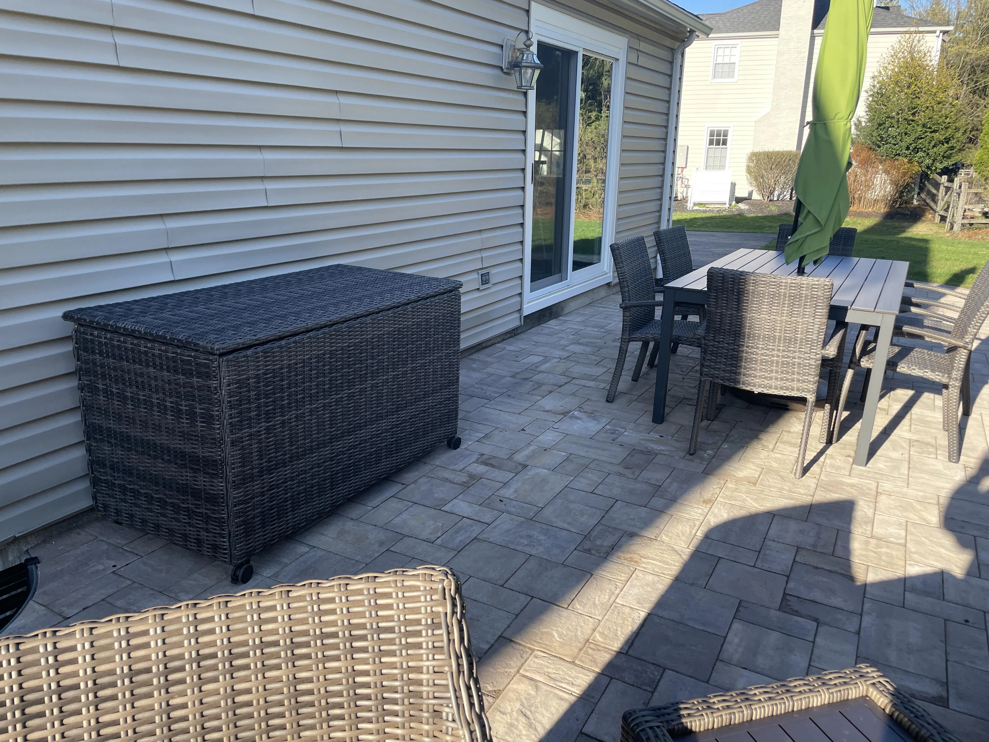 Venice Silver Oak Outdoor Wicker Storage Container - Fortunoff Backyard ...