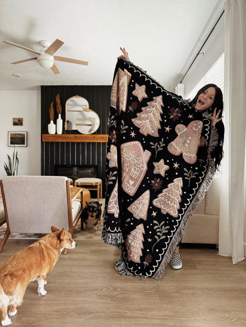 Gingerbread Throw Blanket - Frankie Print Co