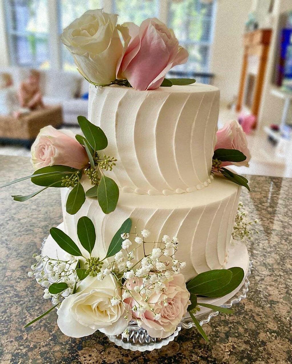 Gold Cross Cake - Two Tiers | Freedom Bakery