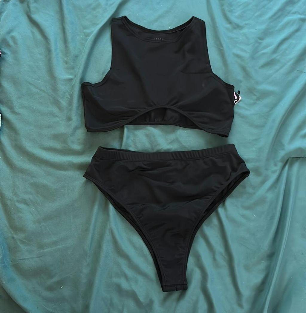 Matte Black High Waisted Brazilian Bottoms | Freedom Rave Wear