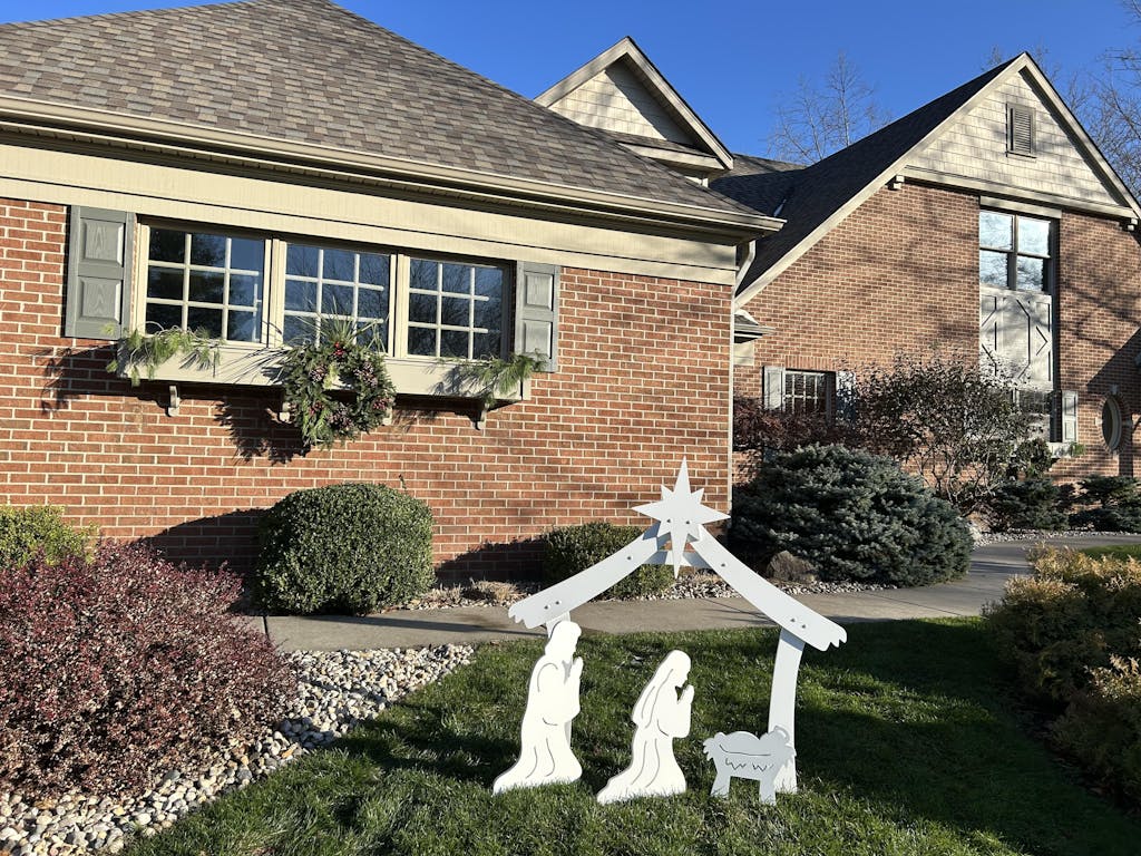 Outdoor JOY Nativity Display - In Red or White – Front Yard Originals