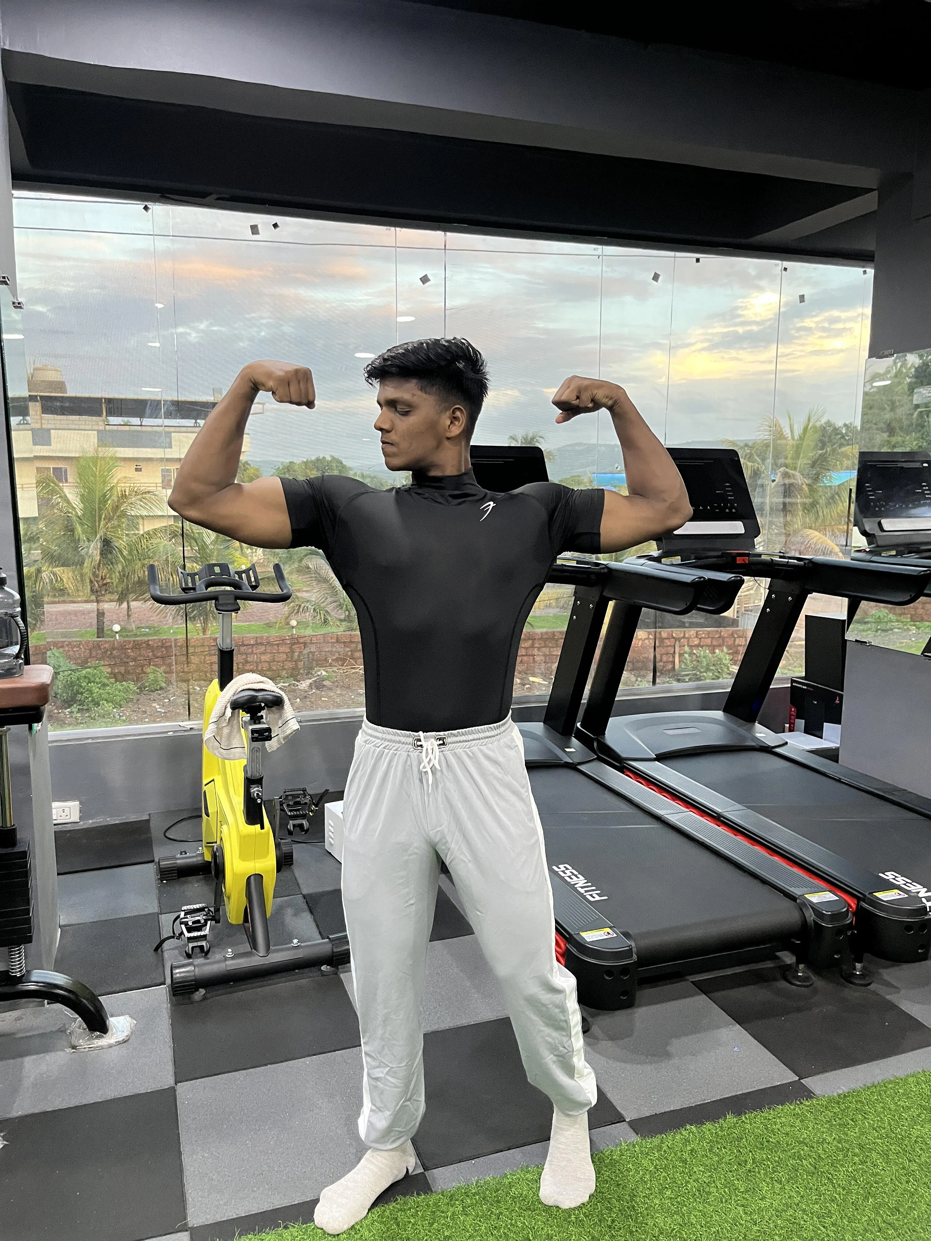 Buy Black High Neck Compression T-shirt for men online | Fuaark.com ...