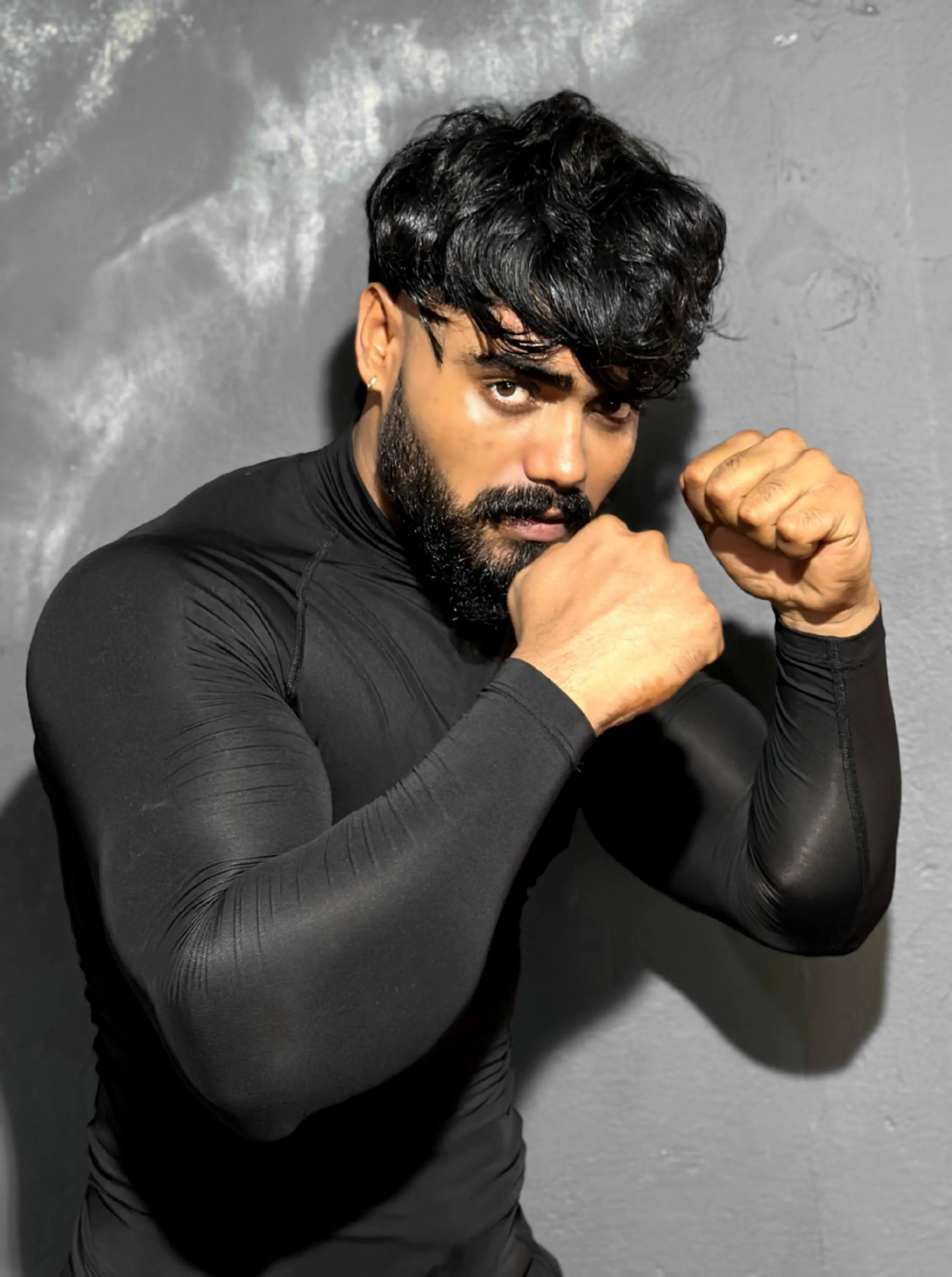 Buy Black High Neck Compression Full Sleeves T-shirt for men online ...