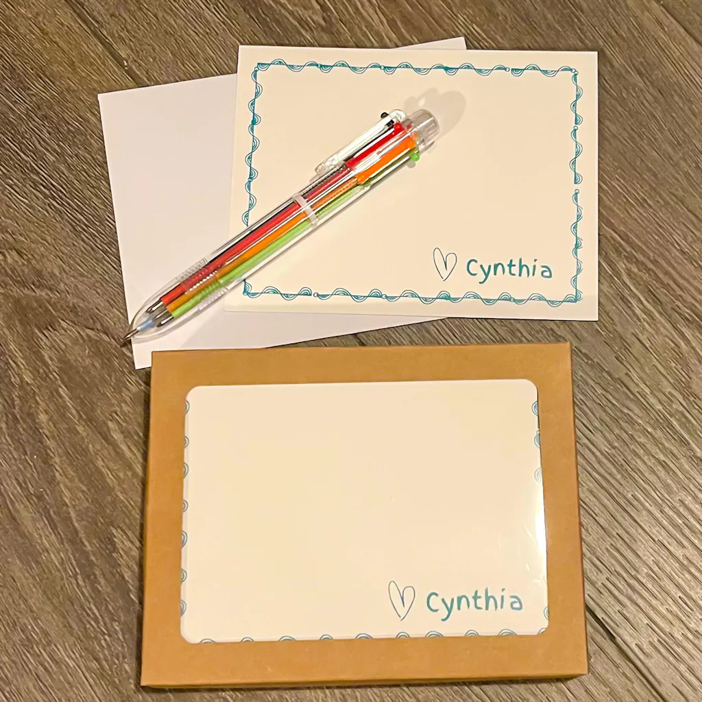 Personalized Kids Notecards Set with Pen – Fun Learn Grow Co.