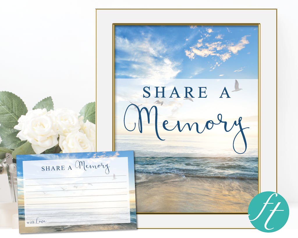 Share a Memory Sign and Cards Ready to Print – Funeral Templates