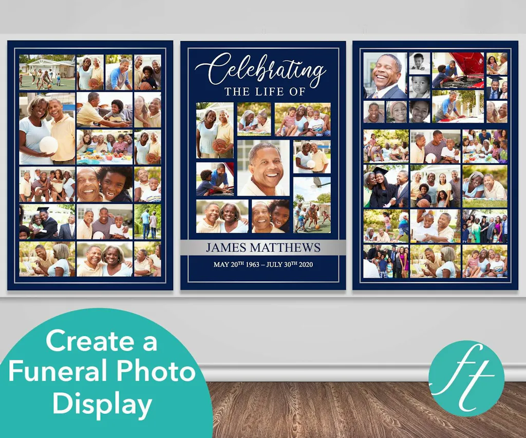 Funeral Photo Display | Classic Blue – Funeral Templates