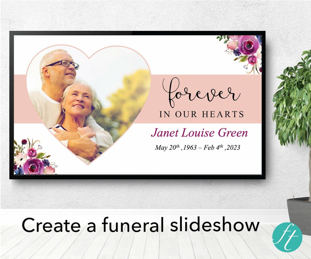 Premium Funeral Slideshow Template with Purple Roses – Funeral Templates