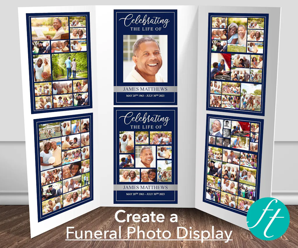 Funeral Memory Board in Classic Blue – Funeral Templates