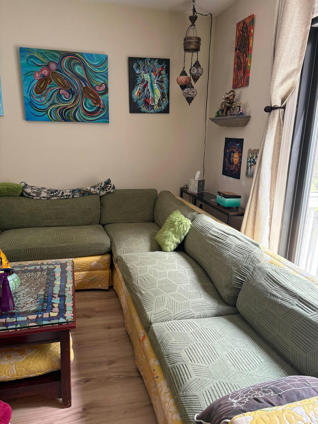 Honeycomb Pattern Water-resistant Stretch Full-Cover Magic Couch Cover ...