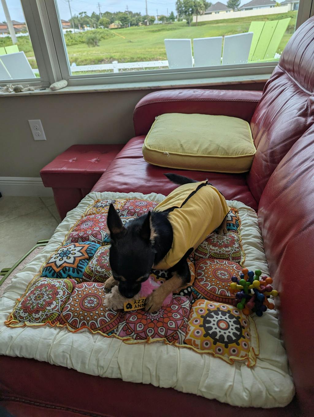 Cream-colored Large Plaid Square Fuzzy Pet Mat Bed | FunnyFuzzy