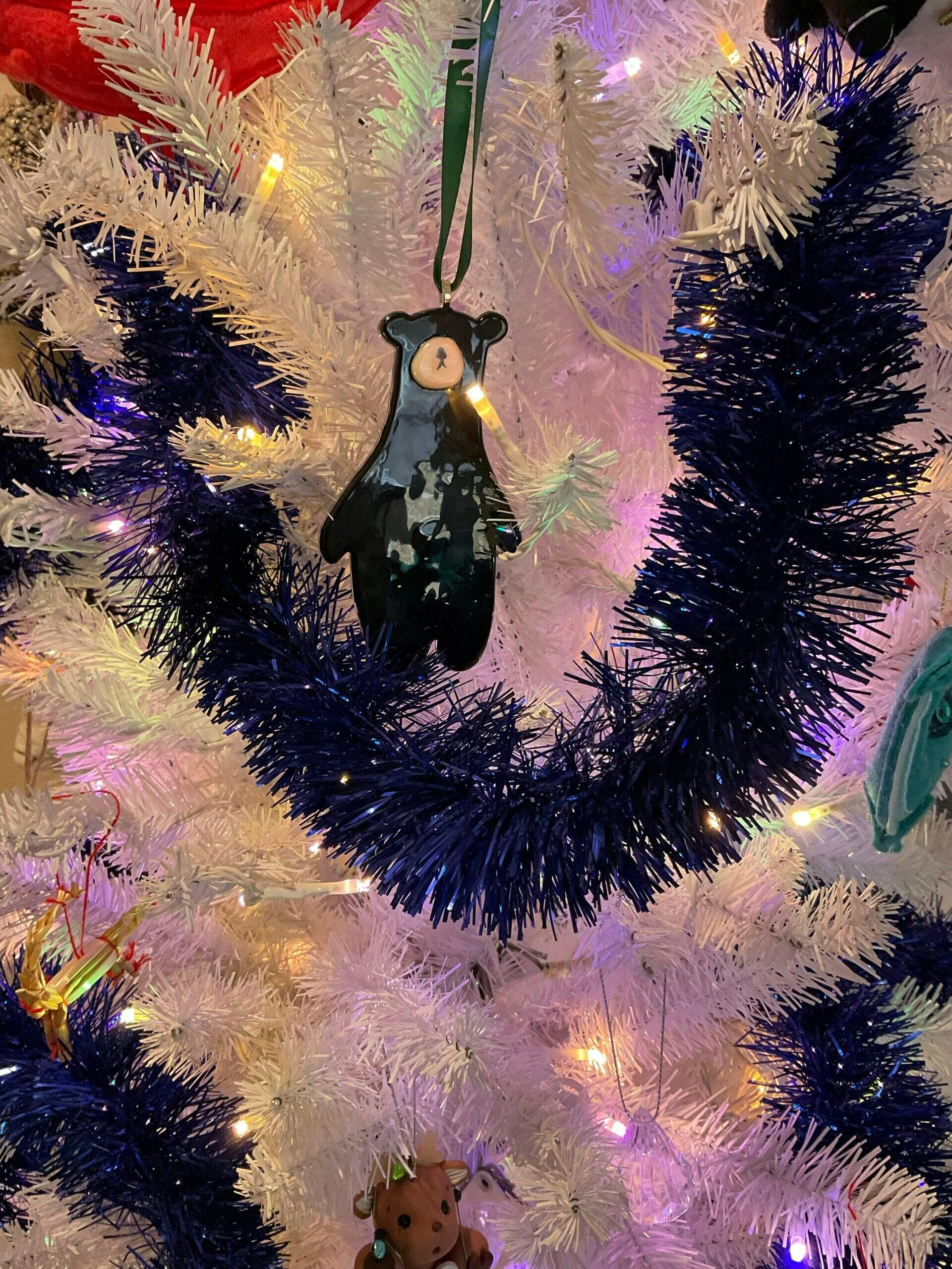 Black Bear Fused Glass Ornament – Fuse Muse Fused Glass