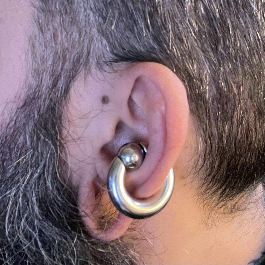 Silver Ball Closure Ring Ear Weights | Fux Jewellery