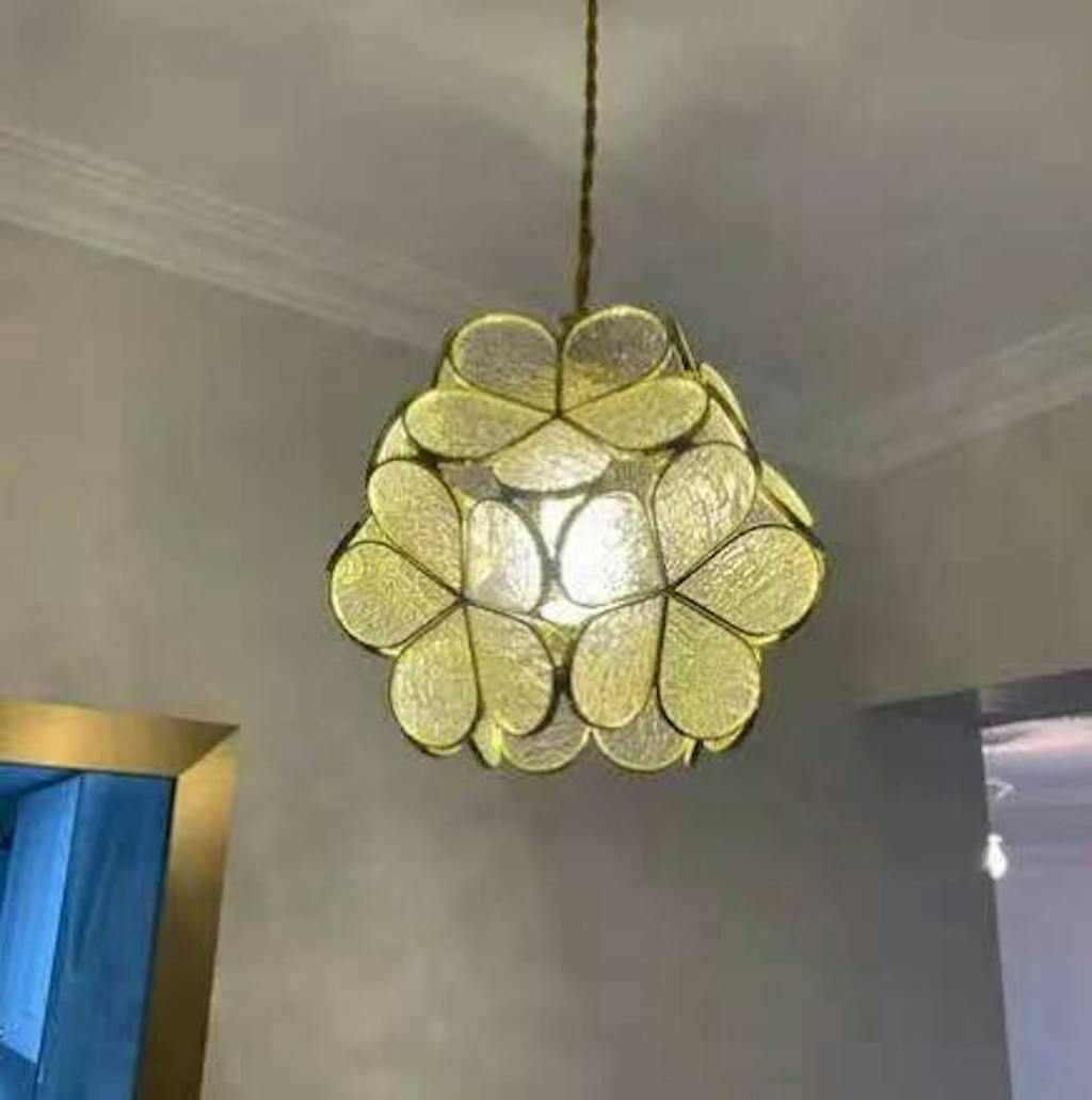 Pink Plumbago Glass Pendant Light – GabyBerg Design