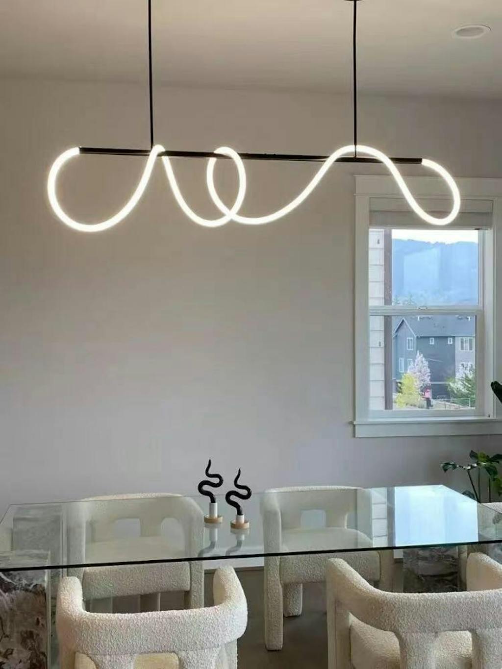 Twisted LED Minimalist Chandelier, Gold – GabyBerg Design