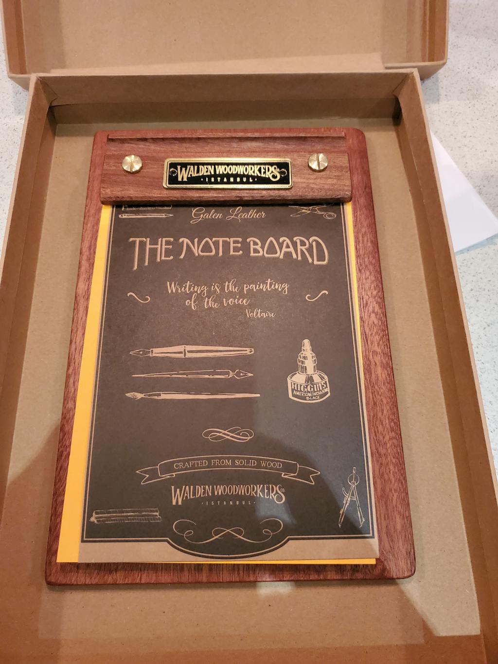 The Note Board Wooden Rhodia Notepad Holder - Mahogany | Galen Leather