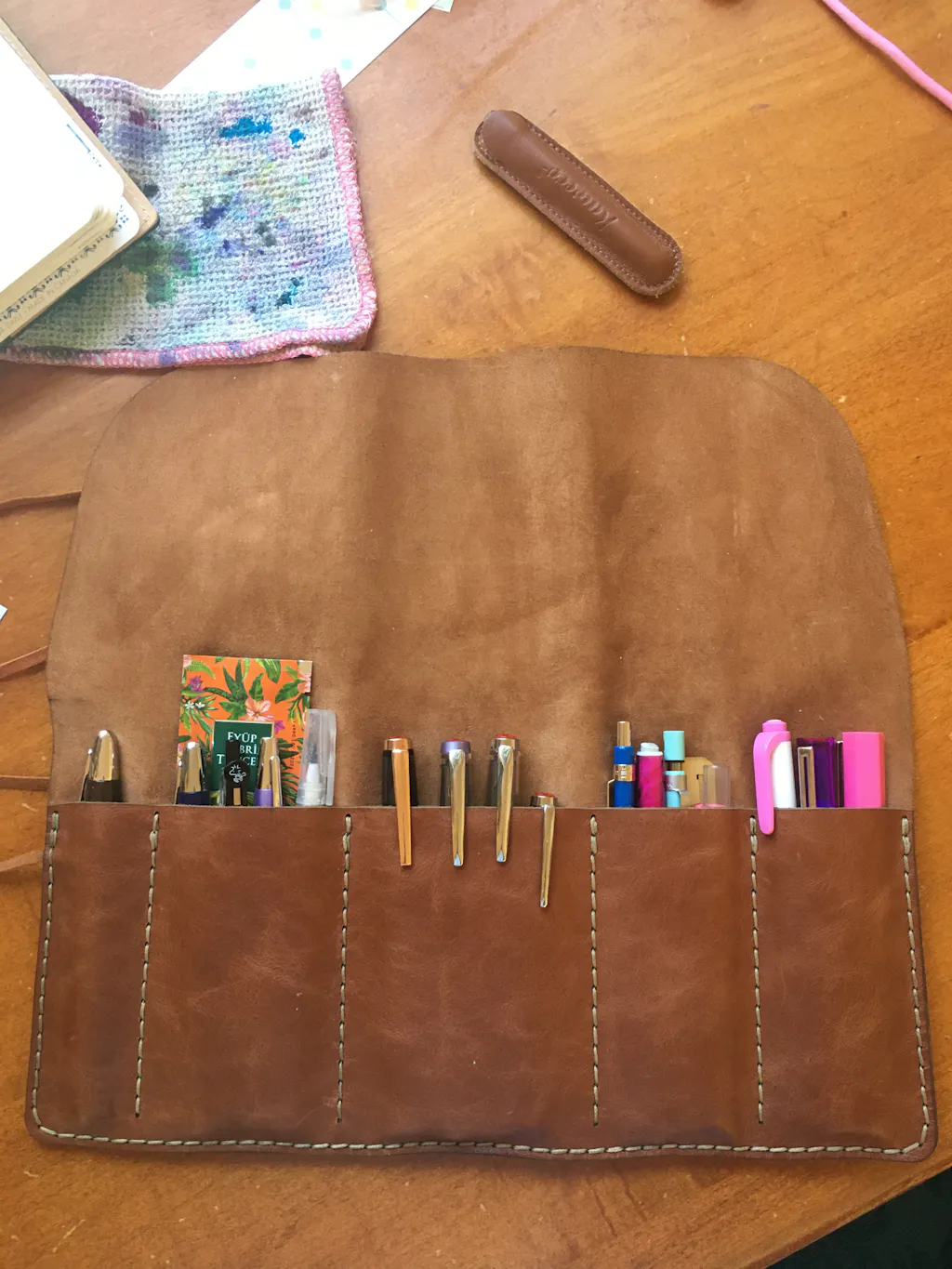 Handmade Leather Pen Roll - Galen Leather